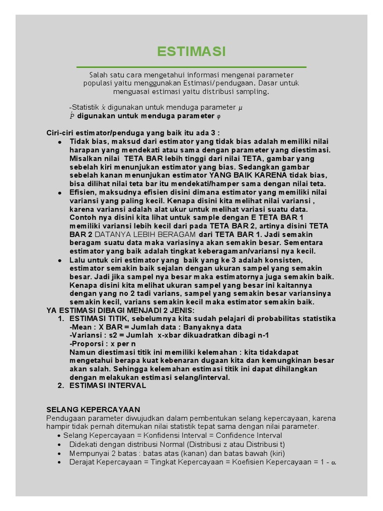 Rangkuman Estimasi | PDF