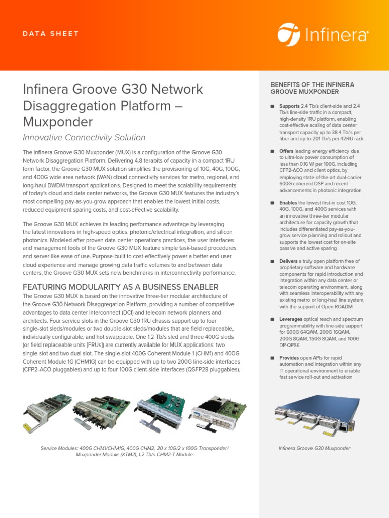 Infinera G30-Portfolio Muxponder DS | PDF | Wavelength Division ...