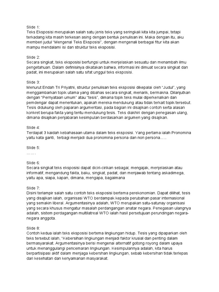 Script Presentasi Teks Eksposisi | PDF