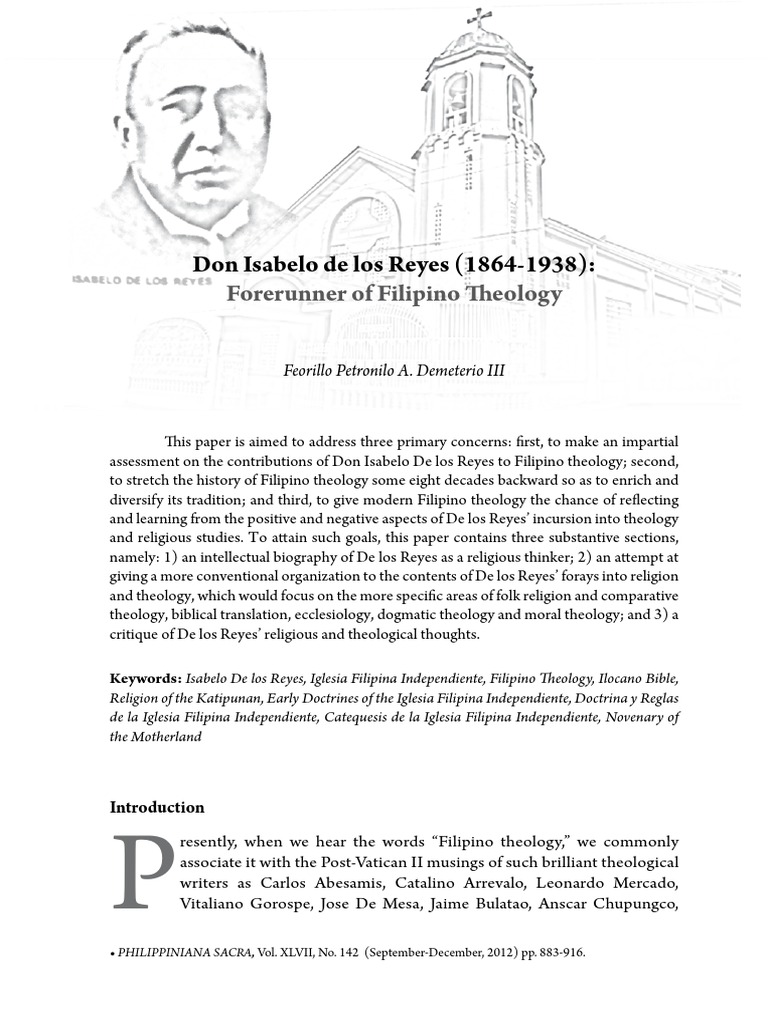 Don Isabelo Delos Reyes 1864 1938 Foreru | PDF | Bible | Bishop