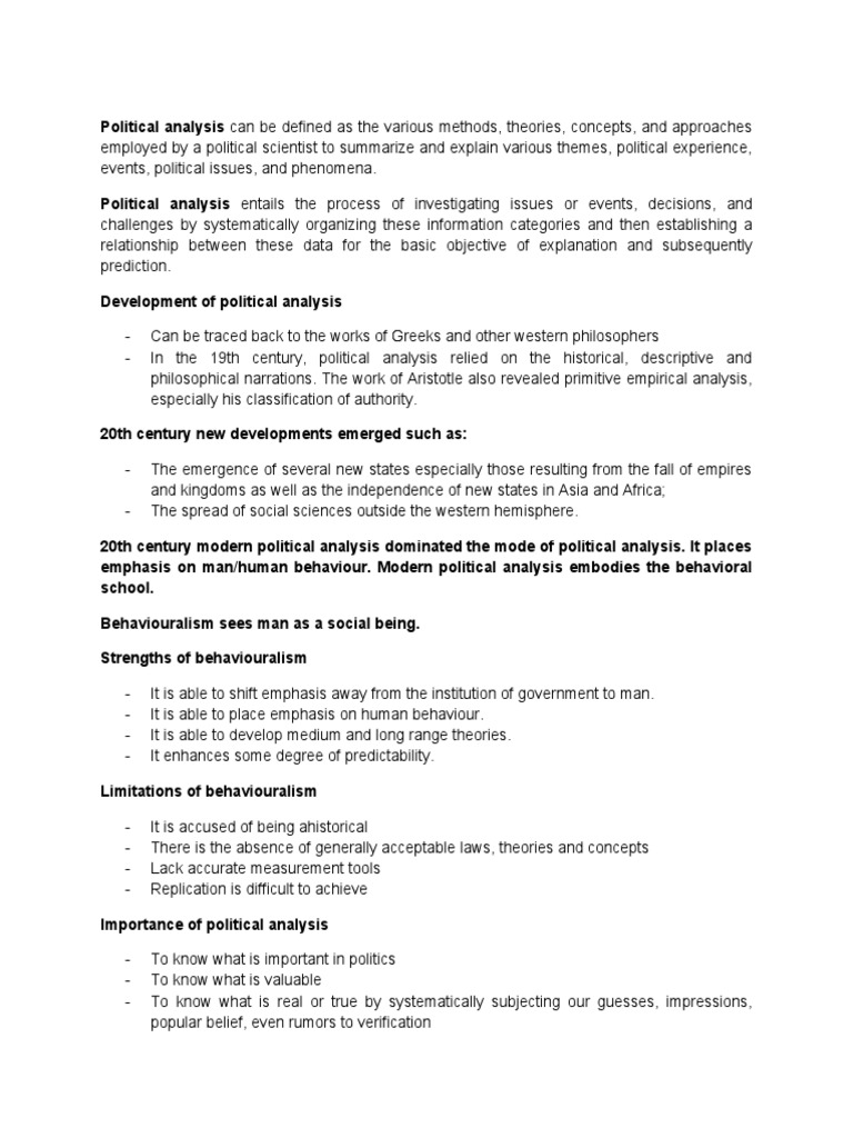 Political Analysis Module 2 | PDF
