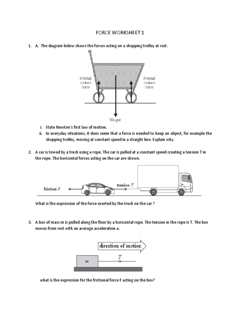 Year 7 Forces and Motion Worksheet | PDF