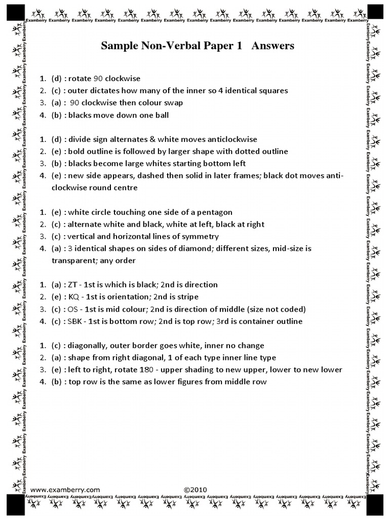 NVR Paper 1 Answers - Examberry | PDF