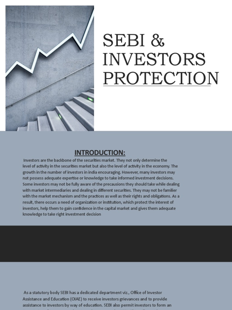 Sebi & Investors Protection | PDF | Securities (Finance) | Investing