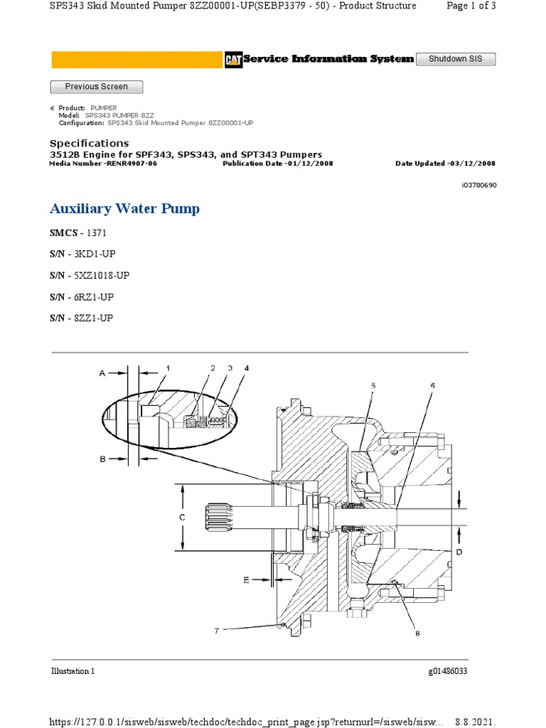 Auxiliary Water Pump | PDF | Pump | Mechanical Engineering