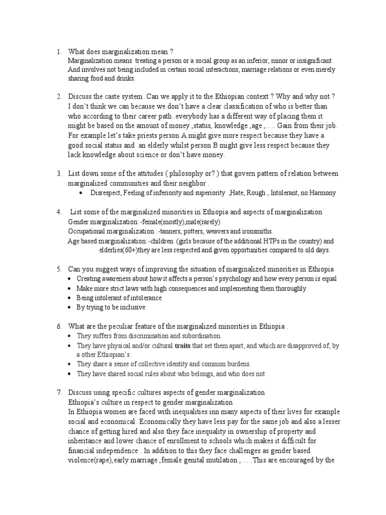 What Does Marginalization Mean | PDF | Gender Studies | Gender