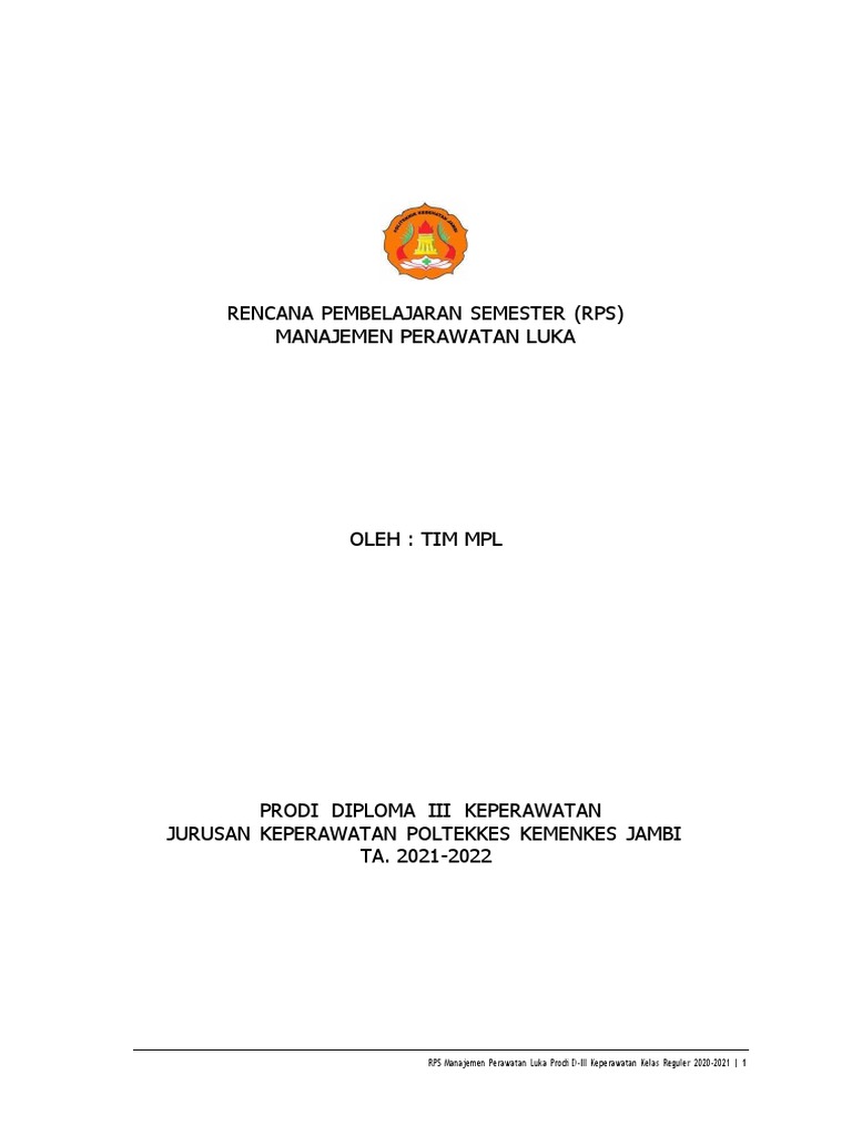 RPS Manajemen PWT Luka 2021-2022 | PDF