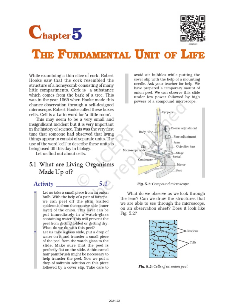 Cell Chapter Class 9 NCERT | PDF | Cell (Biology) | Osmosis