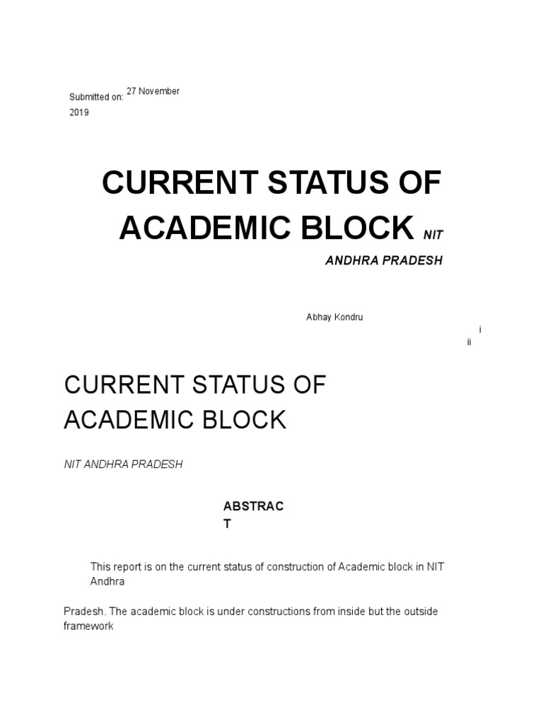 Academic Block Status | PDF | Polystyrene | Concrete