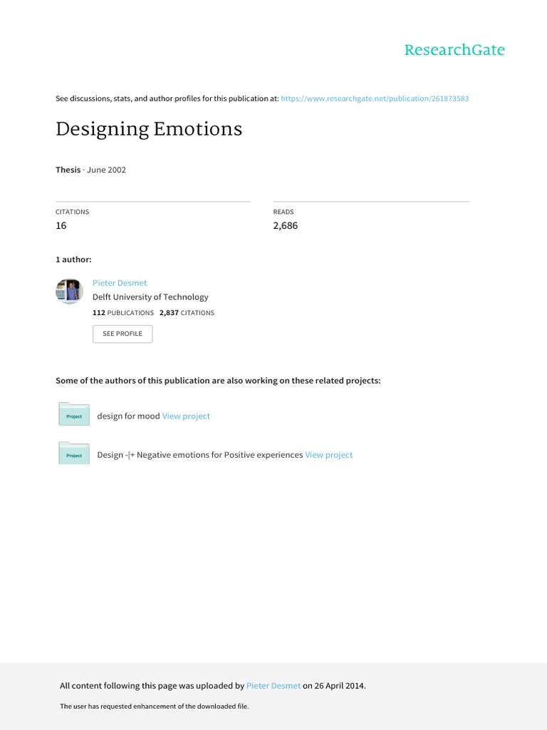 Desmet, Pieter - Designing Emotions (2002) | PDF | Art