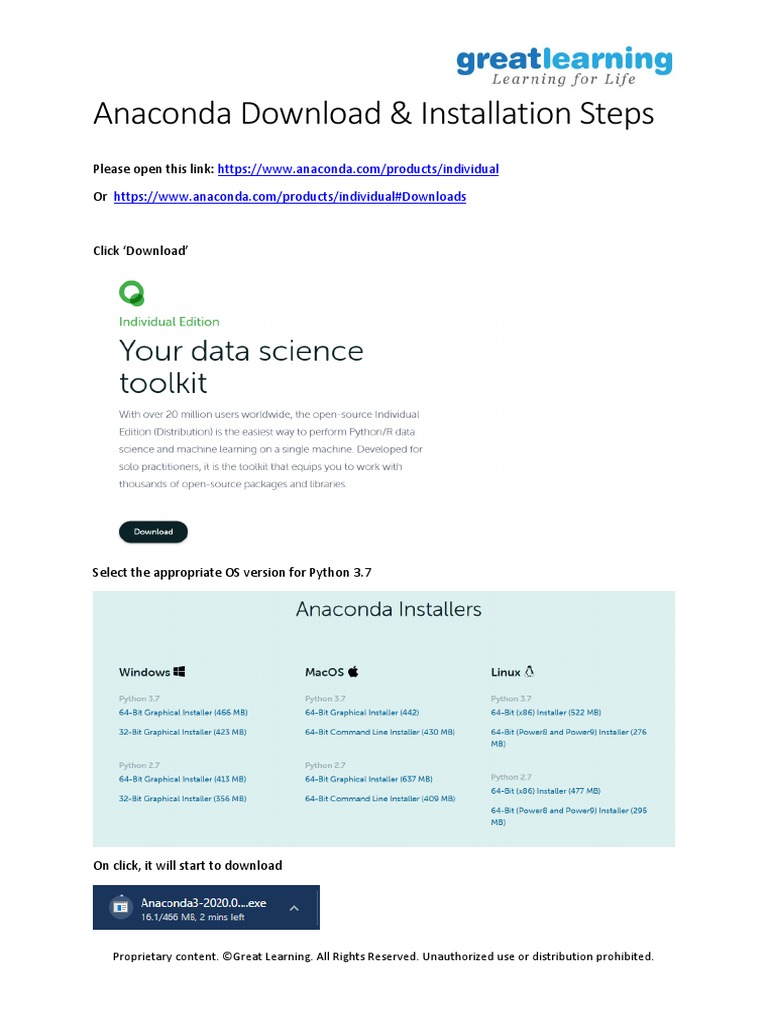 Anaconda Download Installation Steps | PDF | Computer File | Microsoft ...