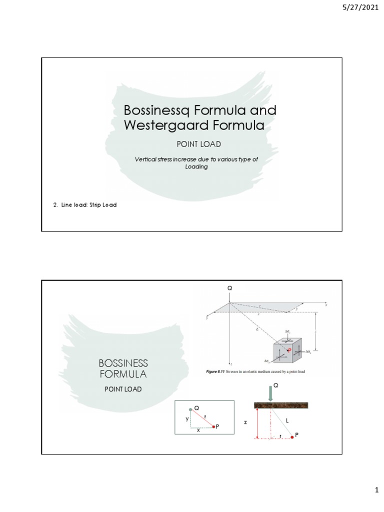 Bossinessq and Westergaard Formula (Vertical Stress) | PDF | Stress ...