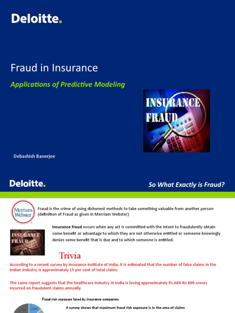 Fraud in Insurance: Applications of Predictive Modeling | PDF ...