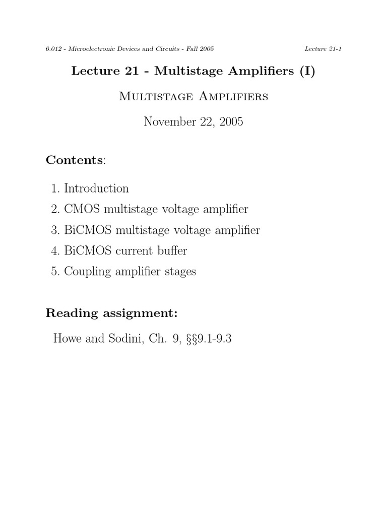 Lec 21 | PDF | Bipolar Junction Transistor | Amplifier