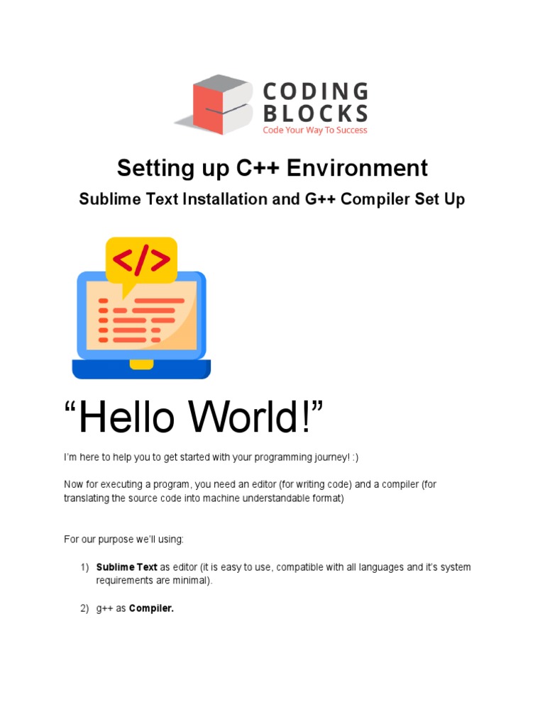 "Hello World!": Setting Up C++ Environment | PDF | Filename | Computer File