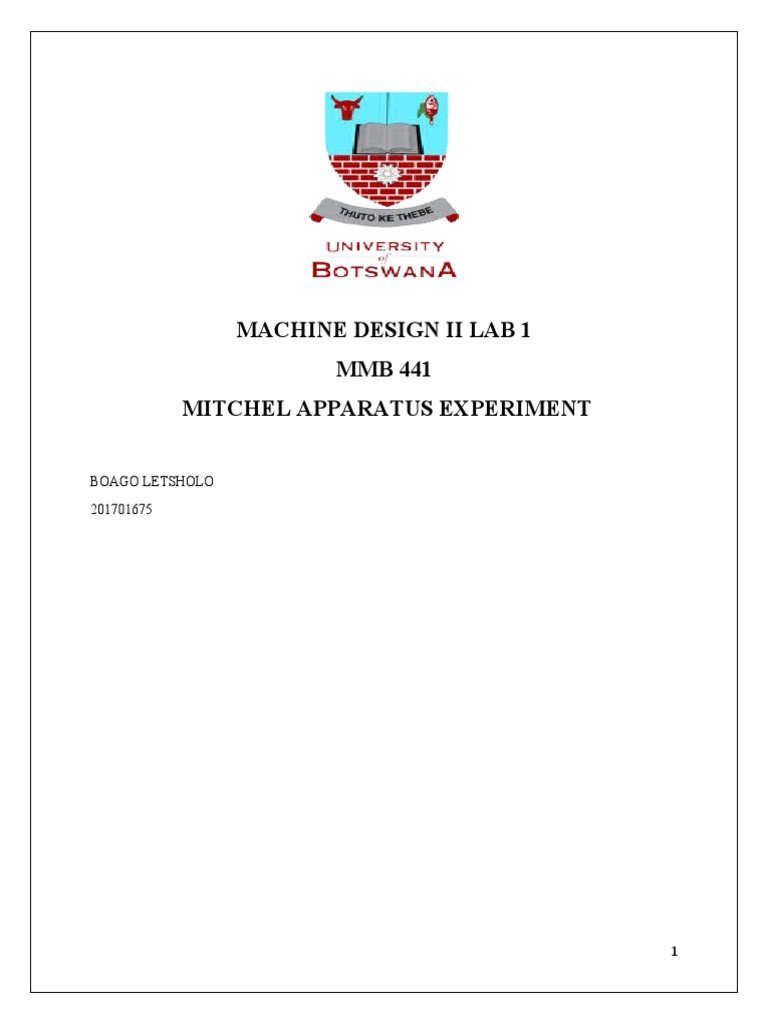 Machine Design Ii Lab 1 MMB 441 Mitchel Apparatus Experiment | PDF | Belt (Mechanical) | Bearing ...