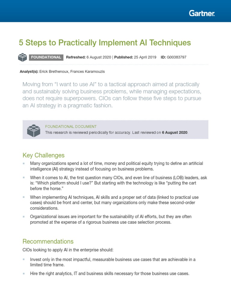 5 Steps To Practically Implement AI Techniques: Key Challenges ...