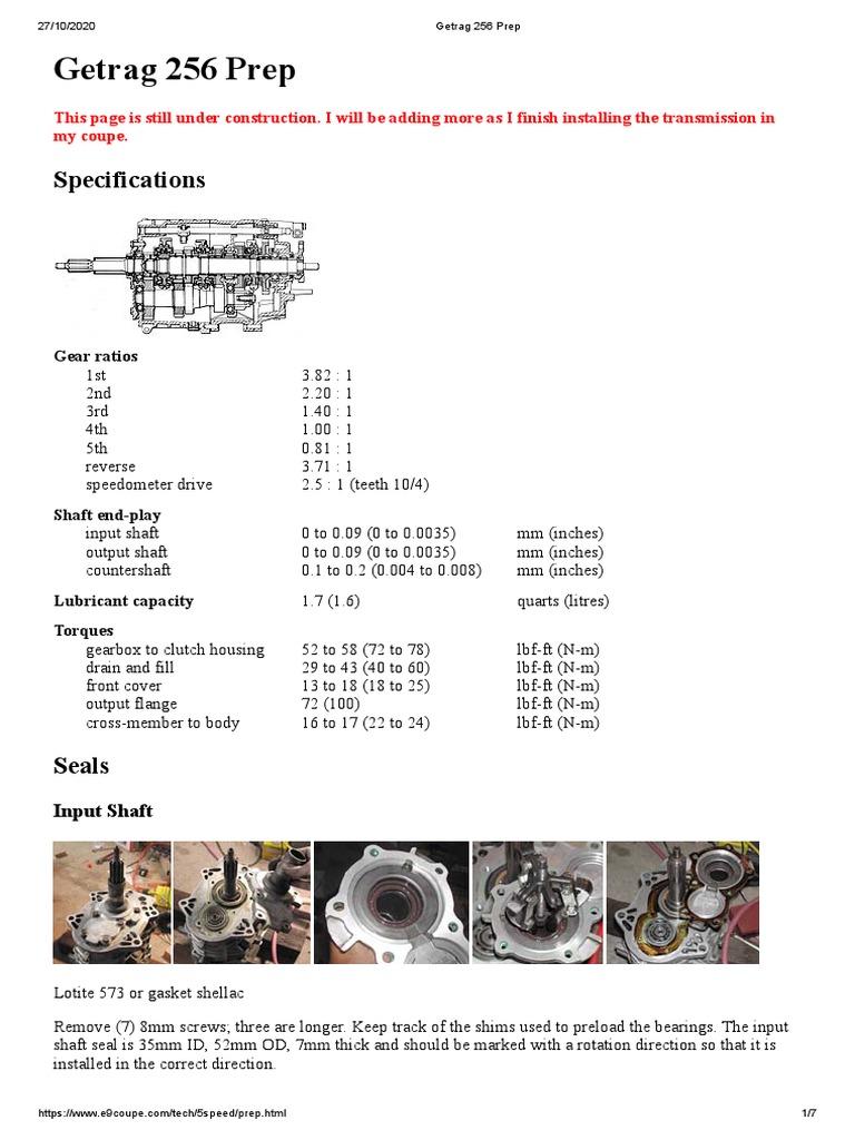 Getrag 256 Prep | PDF | Transmission (Mechanics) | Clutch