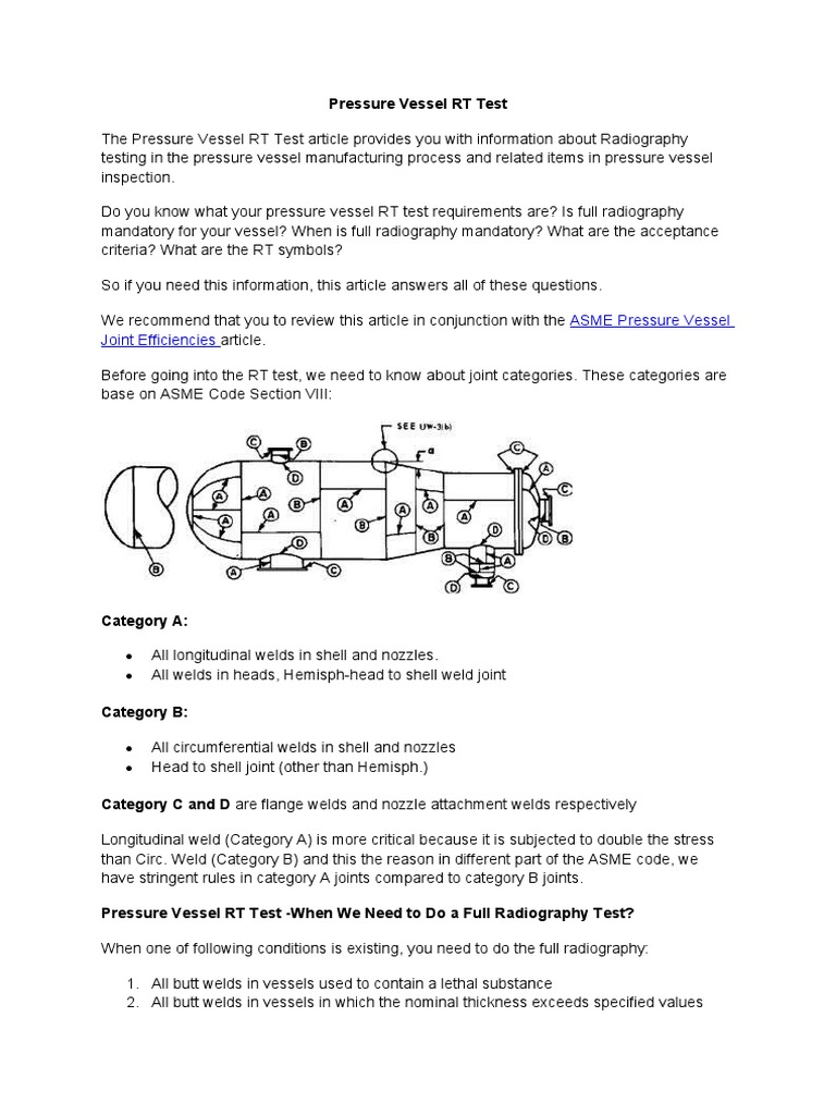 Pressure Vessel RT Test | PDF | Mechanical Engineering