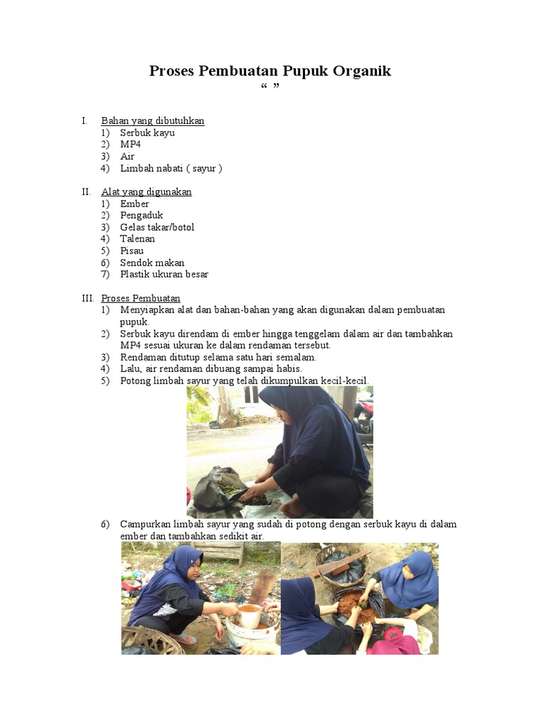 Proses Pembuatan Pupuk Organik | PDF