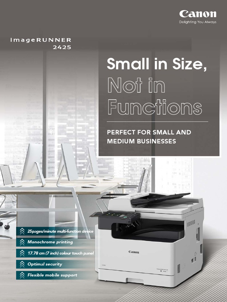 Canon - Ir 2425 Brochure | PDF | Image Scanner | Fax