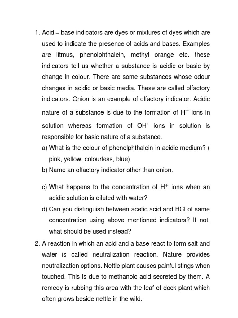 Competency Based Questions | PDF | Ph | Acid