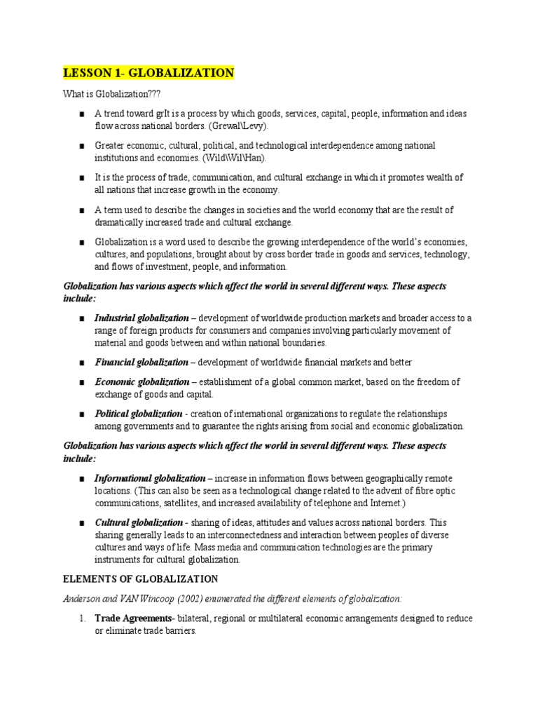 GE104 - MODULE 1.1 - Globalization | PDF | United Nations | World Politics