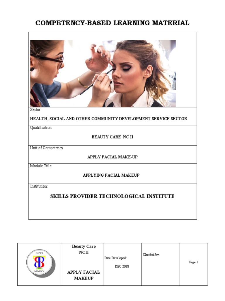 CORE 8 Apply Facial Make Up | PDF | Cosmetics | Human Skin Color