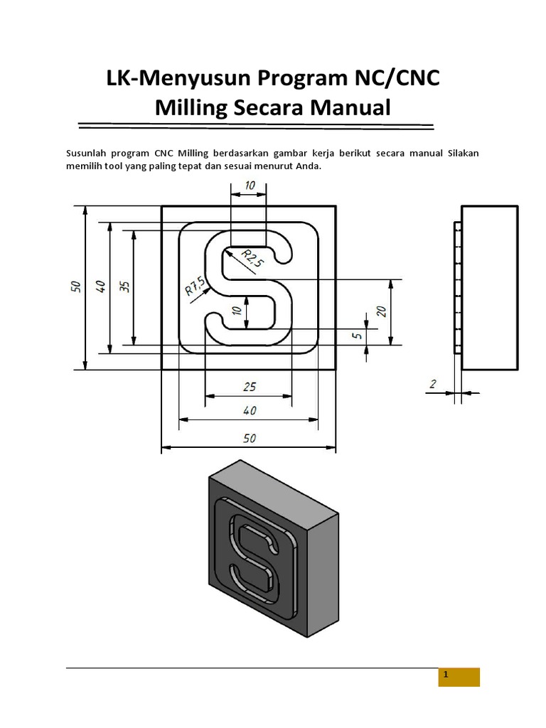 LK-Menyusun Program NC-CNC Milling Secara Manual | PDF