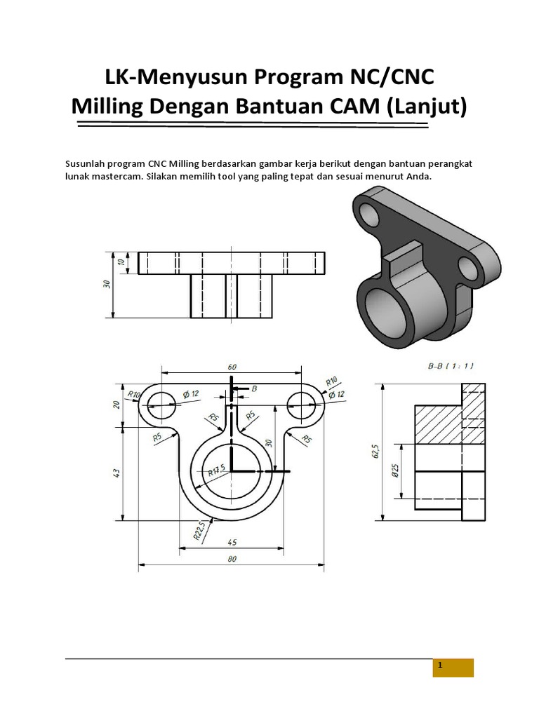 LK-Menyusun Program NC-CNC Milling Dengan Bantuan CAM-Lanjut | PDF