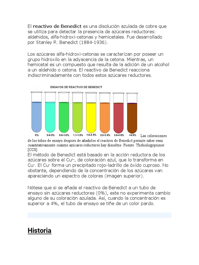 Informe de La Reacción de Benedict | PDF | Ciencias fisicas ...