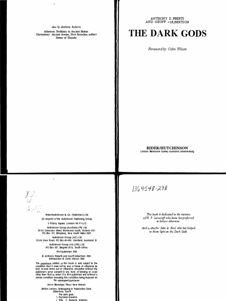 Roberts, Anthony Gilbertson, Geoff - The Dark Gods | PDF | Dowsing ...