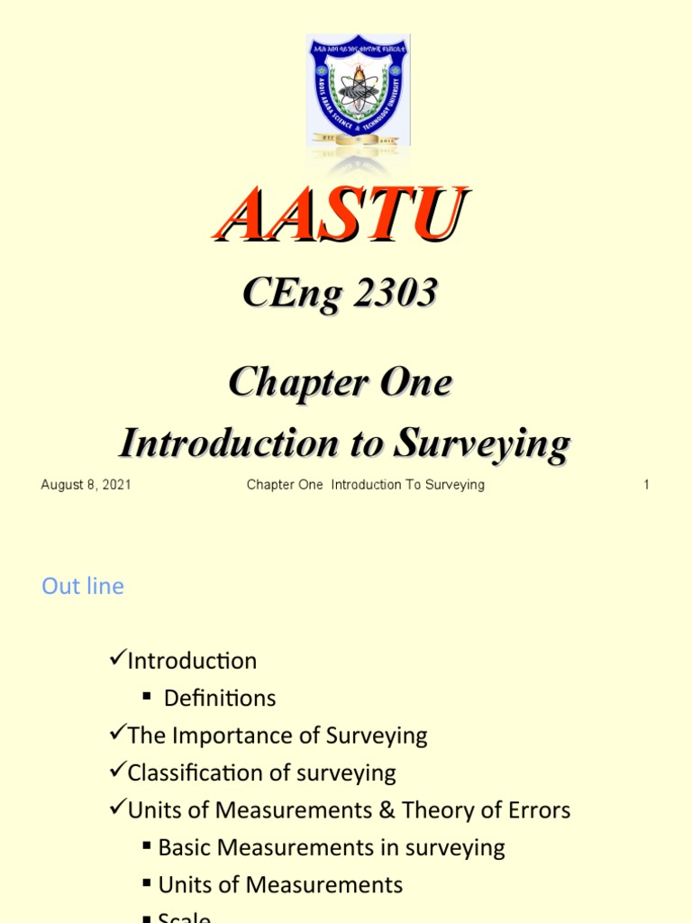 1 - Chapter One Introduction To Surveying | PDF | Surveying | Metrology