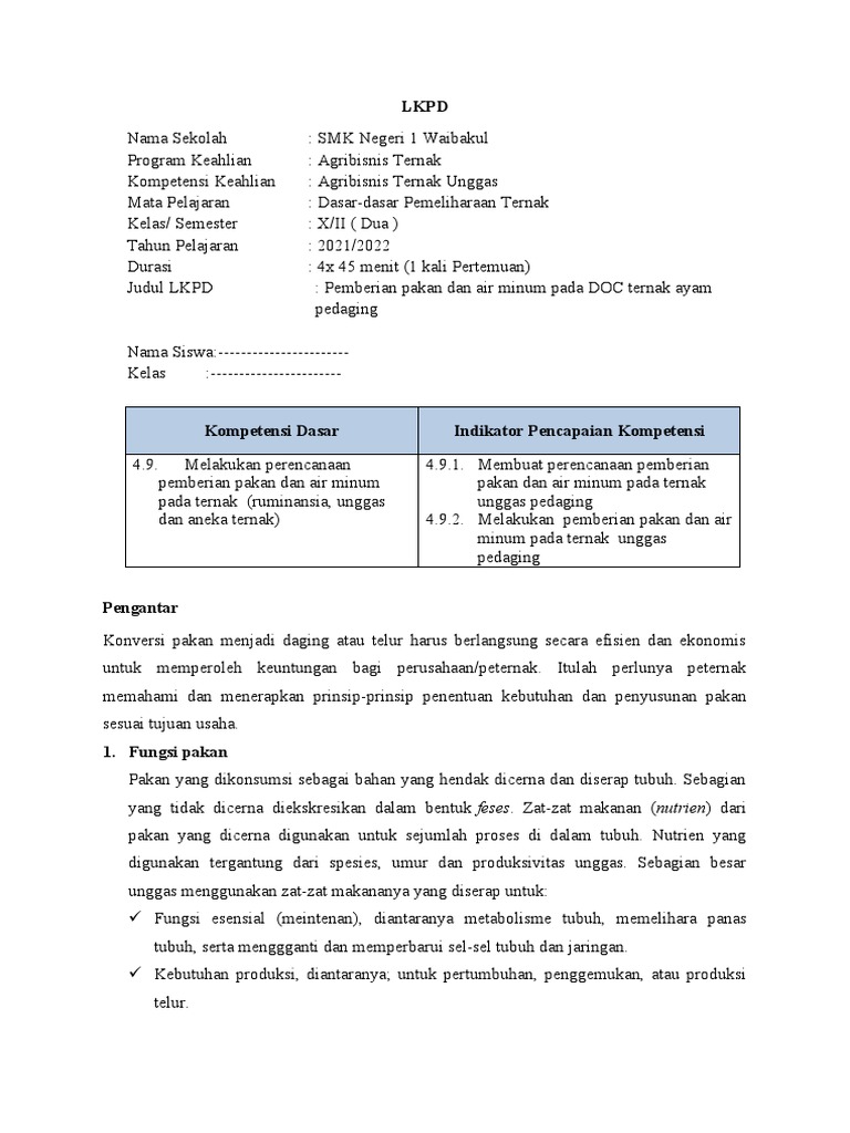 LKS Eksperimen RPP1 | PDF