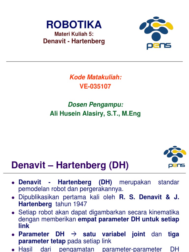 Pertemuan 5 - Denavit Dan Hartenberg | PDF Pertemuan 5 - Denavit Dan Hartenberg | PDF