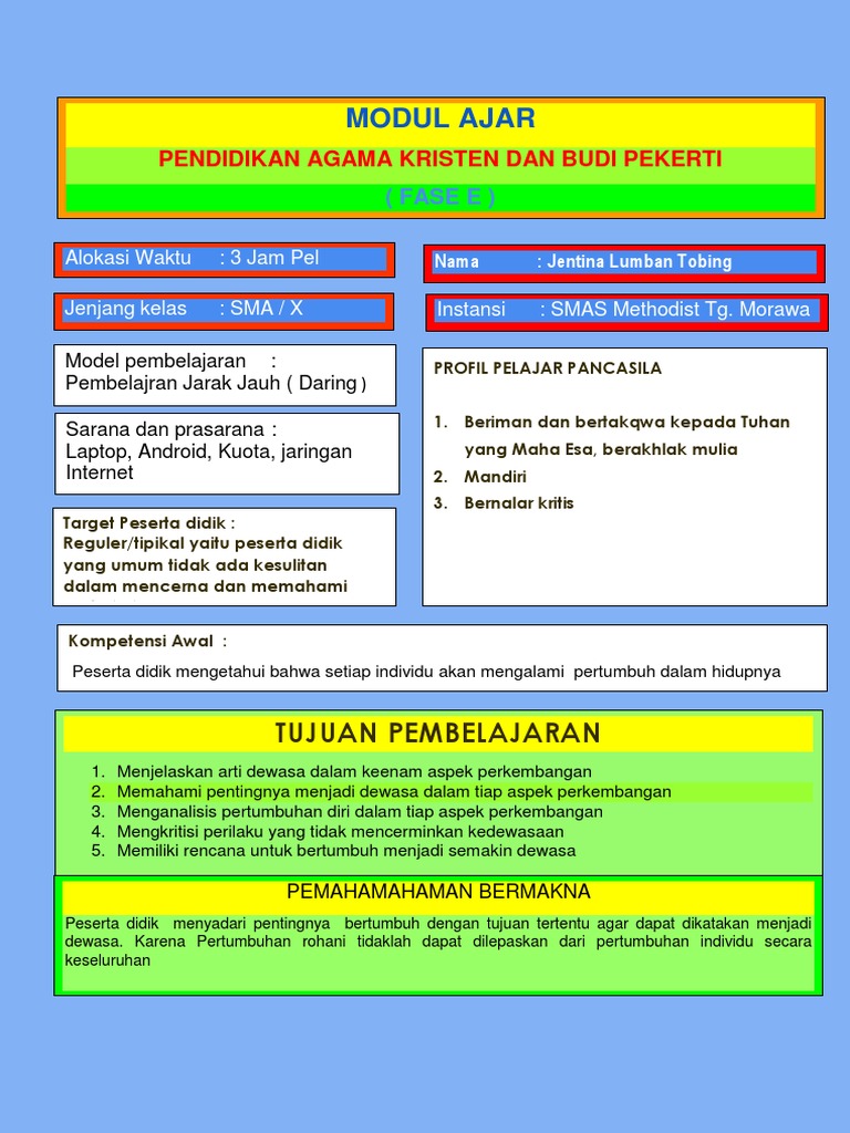 Modul Ajar - Agama Kristen | PDF