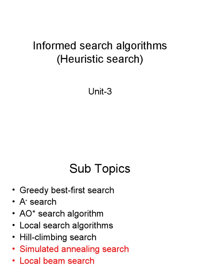 Unit-3-Heuristics Search Techniques | PDF | Mathematical Optimization | Computer Programming