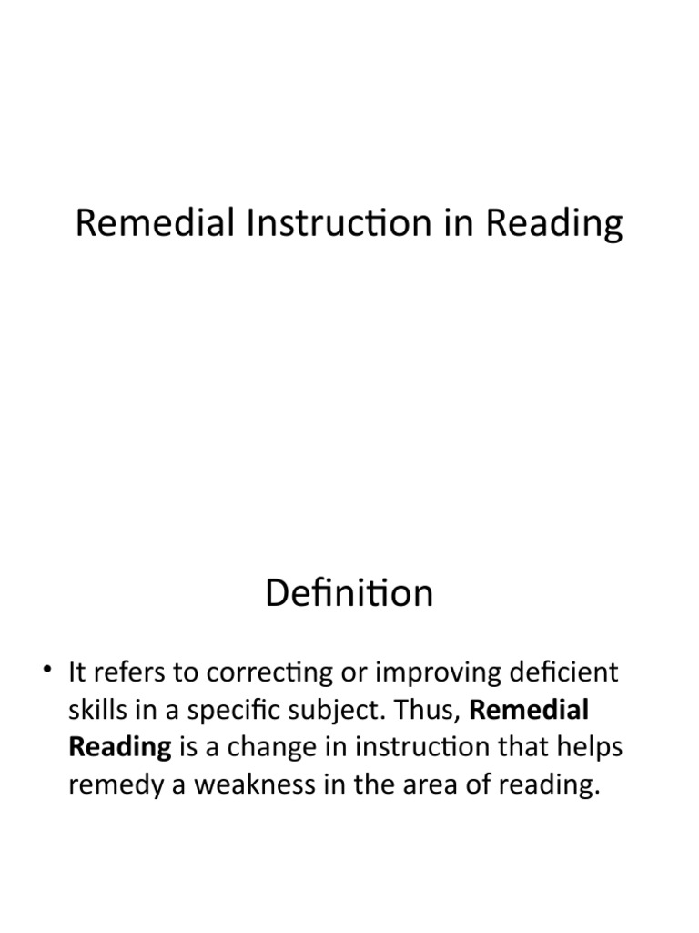 Remedial Instruction in Reading | PDF | Phonics | Syllable