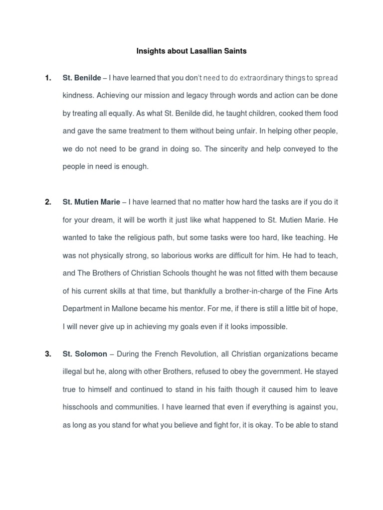 Lessons of Service, Perseverance and Inclusion learned from Saints of ...