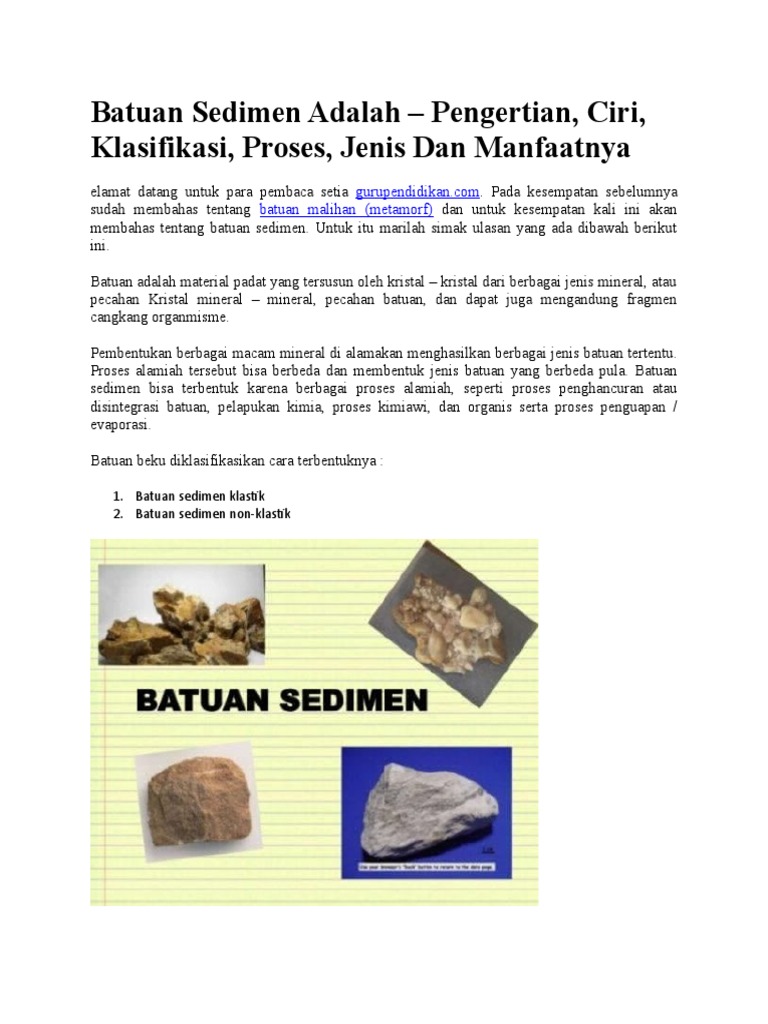 #2 Klasifikasi Batuan Sedimen | PDF