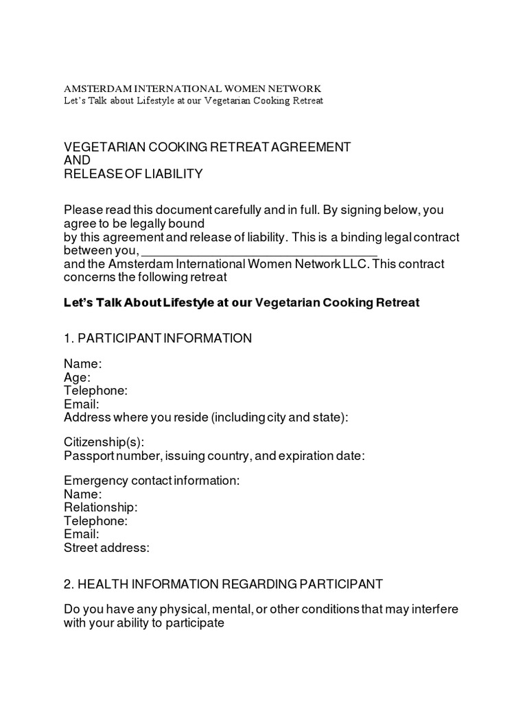 Contract Cooking Retreat National | PDF | Mediation | Damages