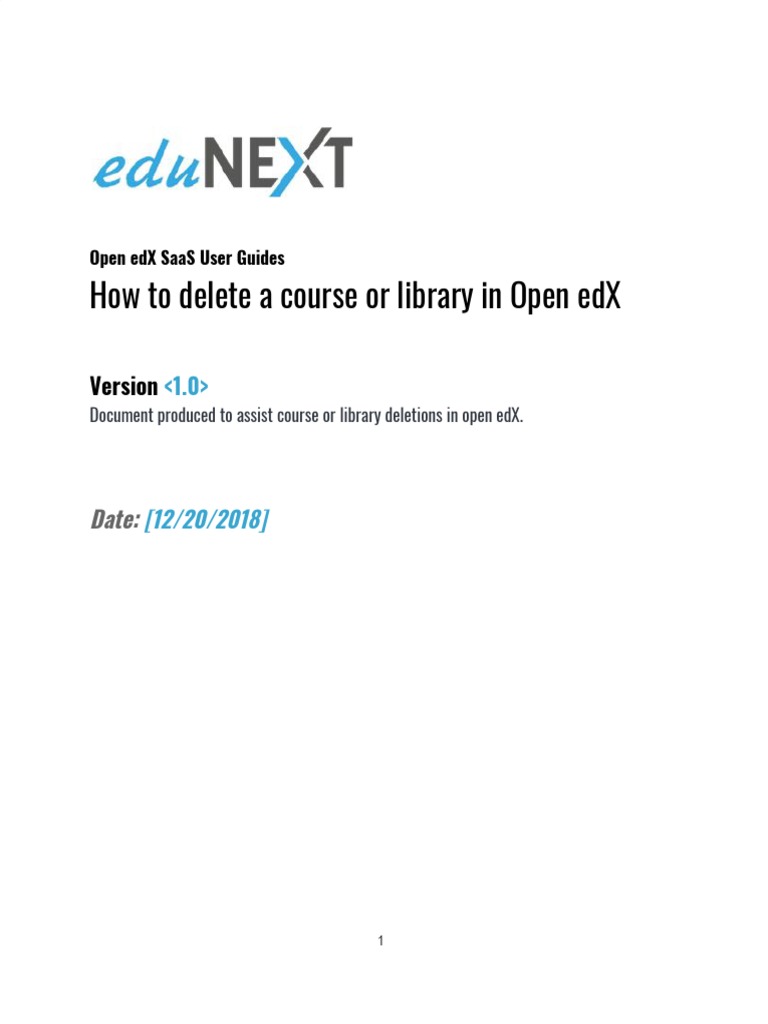 How To Delete A Course or Library in Open Edx: Version | PDF ...