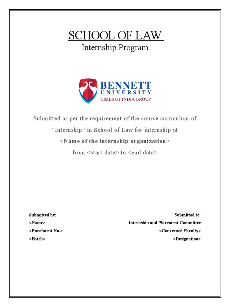 Internship Final Report - Template | PDF | Bail | Sexual Harassment