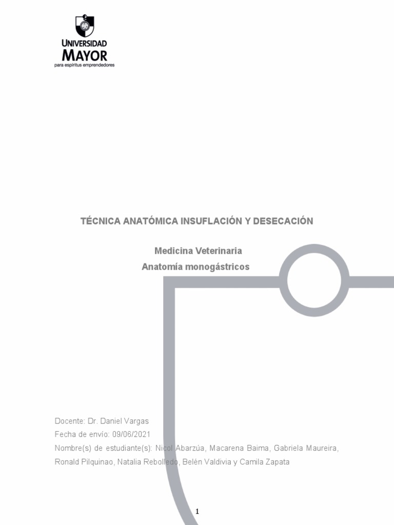 Informe Insuflación y Desecación | PDF | Pulmón | Agua