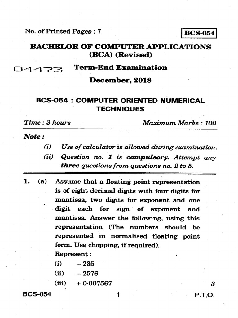Computer Oriented Numerical Techniques: Note | PDF | Finite Difference | Interpolation