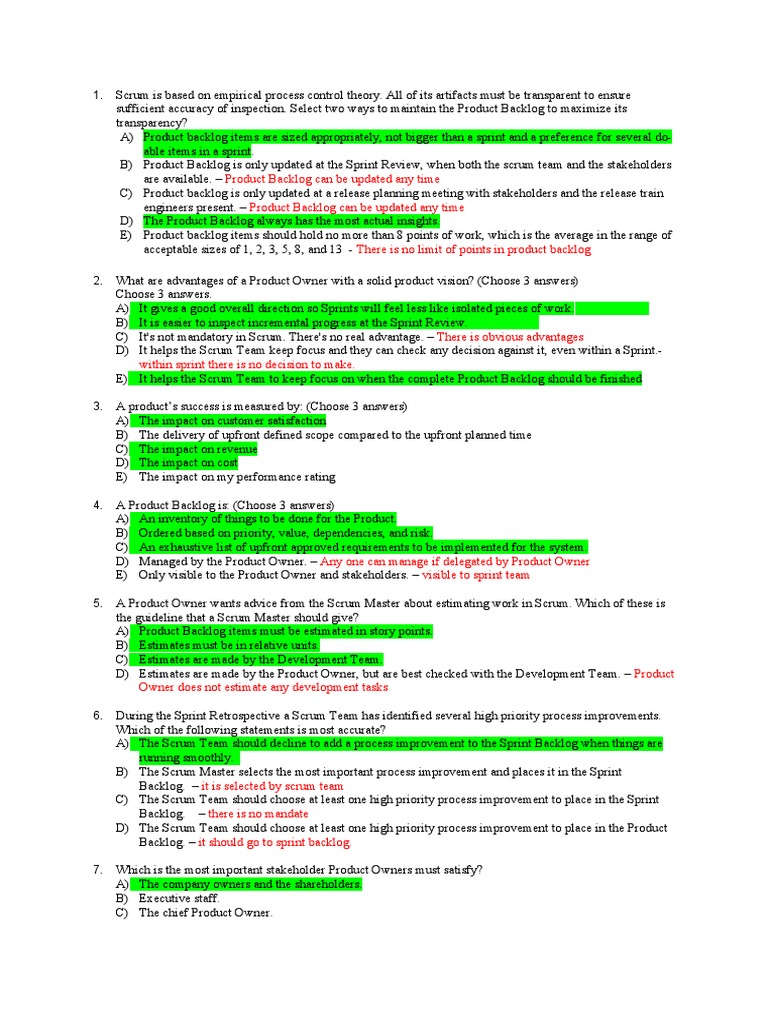 Po-Test-Sample 2-3 | PDF | Scrum (Software Development) | Business