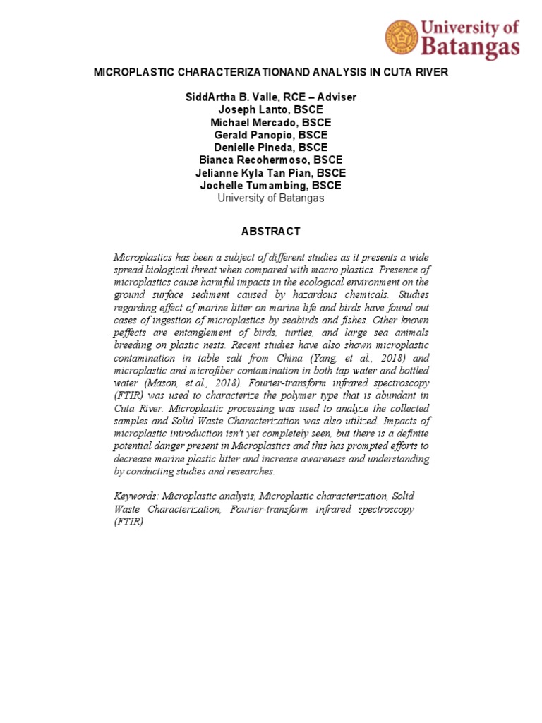 Microplastic Analysis and Characterization COMPILED AND UPDATED | PDF ...