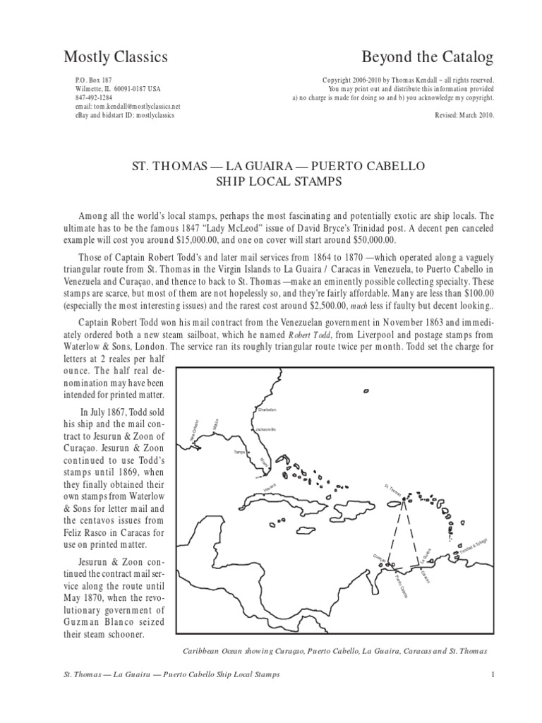 ST Thomas Etc Ship Local Stamps | PDF | Postage Stamp | Postal System