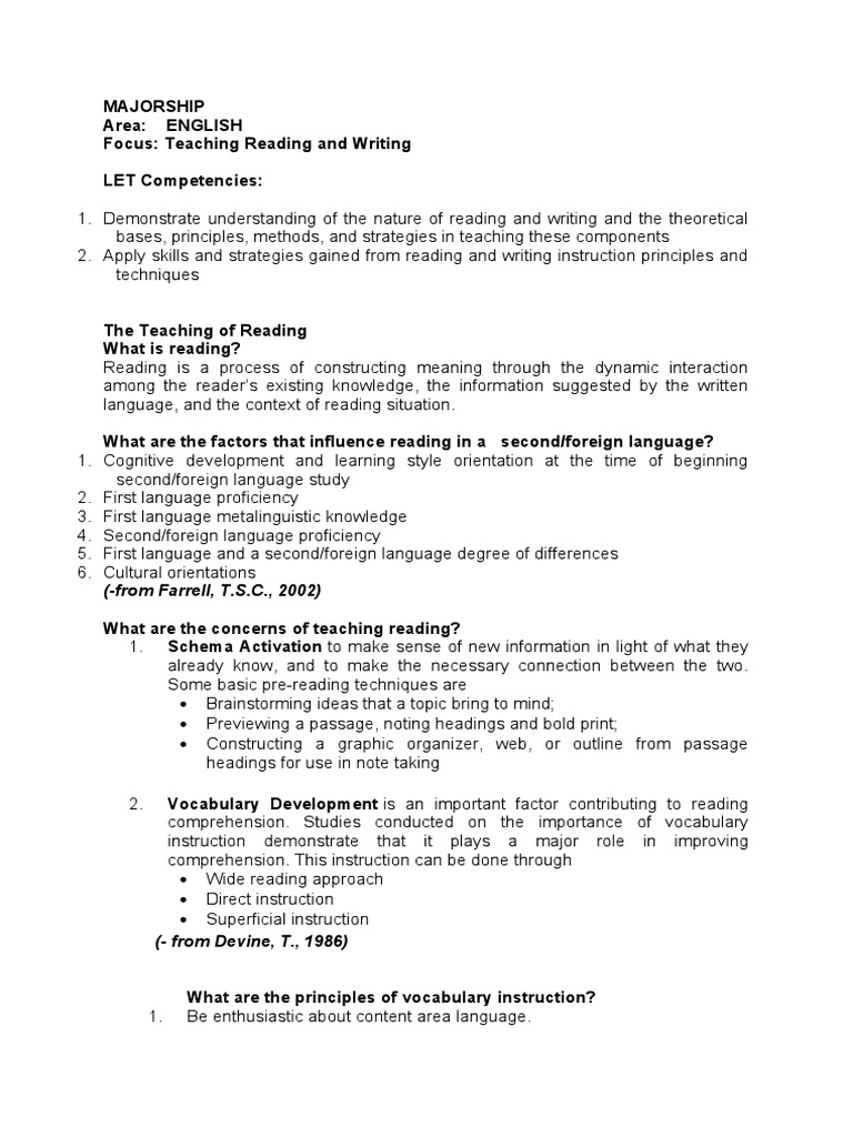 Teaching Reading and Writing | PDF | Reading Comprehension | Language ...
