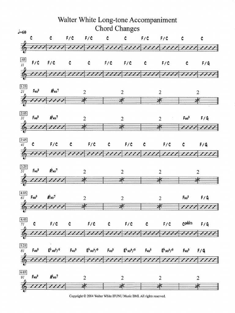 Walter White Long Tone Chords - BB | PDF